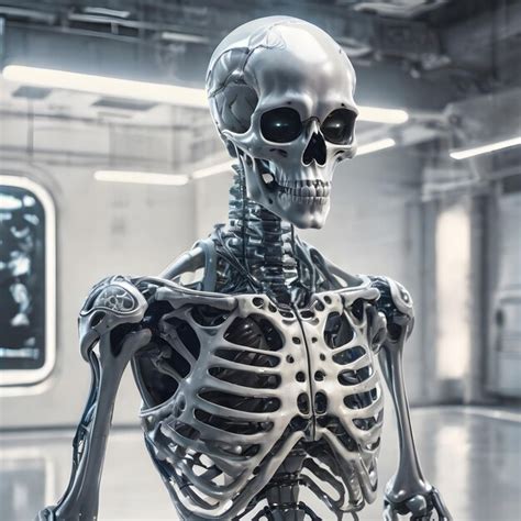 Premium Photo Future Skeleton Alien Skeleton Background