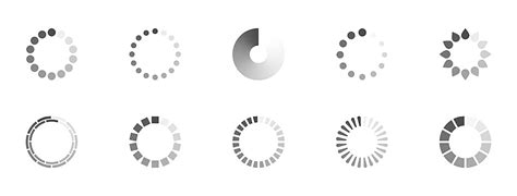 collection of download symbols load icons data loading system and