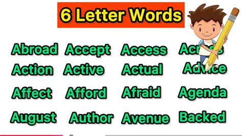 6 Letter Words List Six Letter Words In English Phonics Lesson