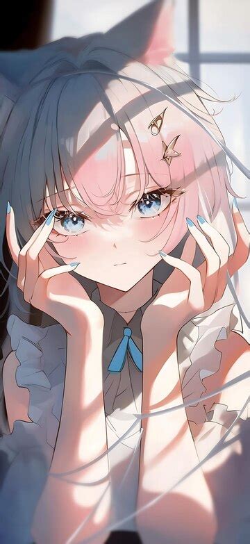 Anime Girl With Blue Eyes And A Cat Ears Premium Ai Generated Image