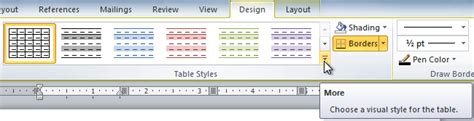Word Working With Tables