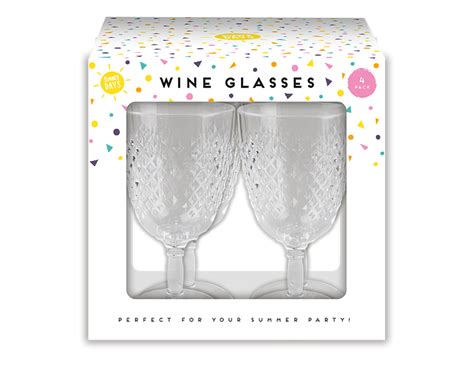 Plastic Wine Glasses 4pk