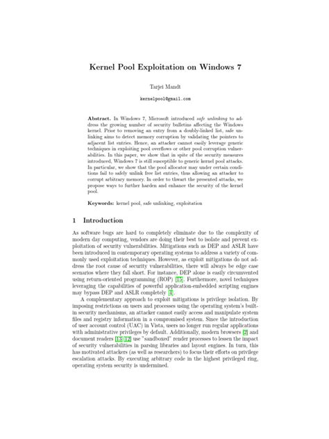 Mandt Kernelpool Paper Pdf Pointer Computer Programming Kernel Operating System