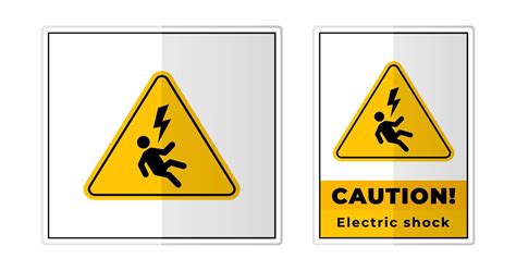 Electric Shock Danger Yellow Caution Sign Label Symbol Icon Vector Illustration 21370154 Vector