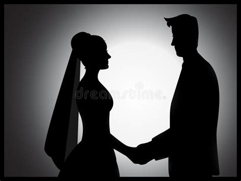 Silueta De Los Pares De La Boda Ilustración Del Vector Ilustración De