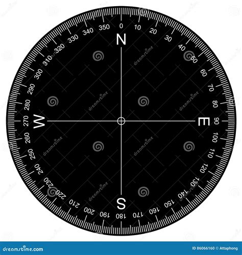 Protractor Actual Size Graduation Vector 86066093