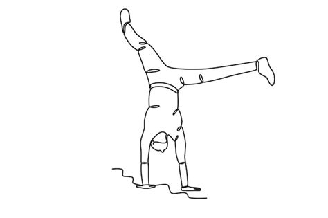 Premium Vector A Male Attraction While Dancing Dancing Oneline Drawing