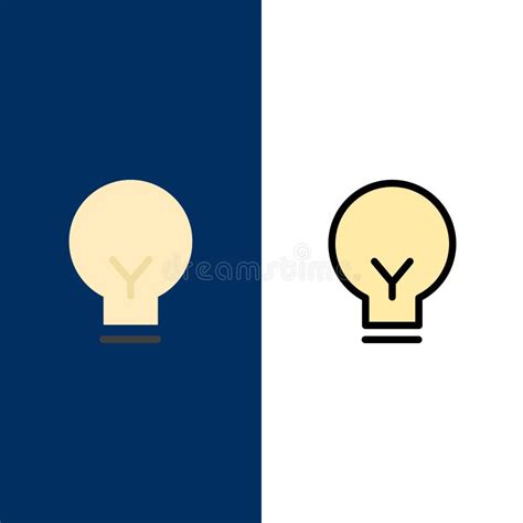 Light Bulb Basic Ui Icons Flat And Line Filled Icon Set Vector Blue