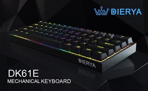 Dierya Dk61e 60 Gaming Keyboard Wgateron Optical Blue Clicky Switches