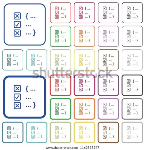 Source Code Checking Color Flat Icons Stock Vector Royalty Free Shutterstock
