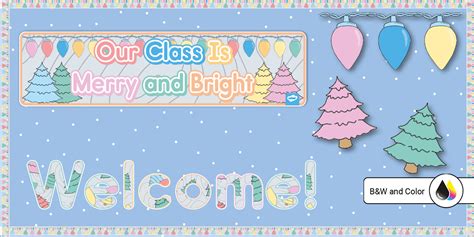 Our Class Is Merry And Bright Bulletin Board Pack Twinkl