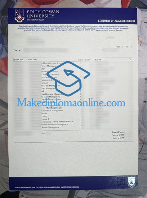 Edith Cowan University Transcript Ecu Transcript