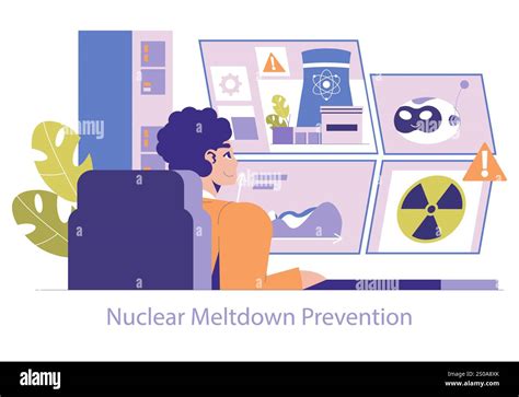 nuclear power safety concept technician monitors reactor systems to prevent meltdown advanced