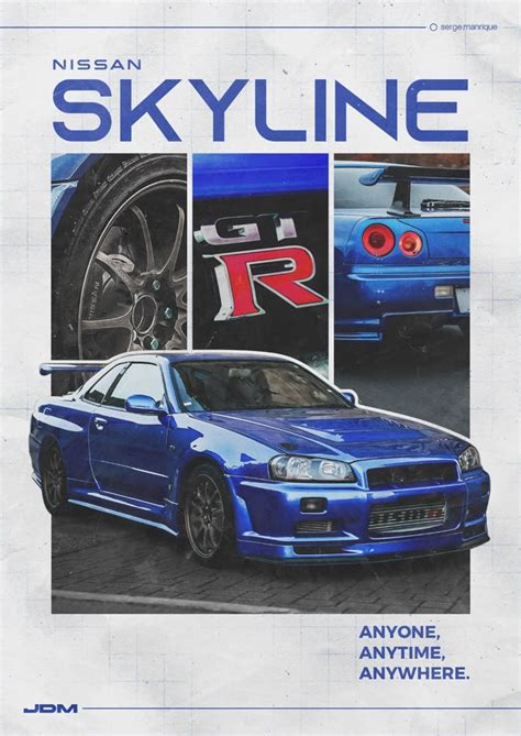 Poster Design Skyline Gt R R34 Graphic Poster Nissan Skyline