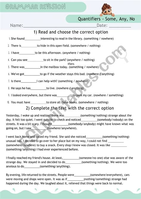 Quantifiers Esl Worksheet By Demeter2023