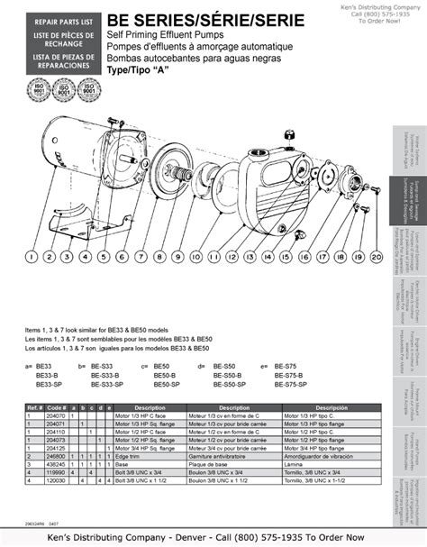 Monarch Be S75 Series Self Priming Effluent Pumps Kens
