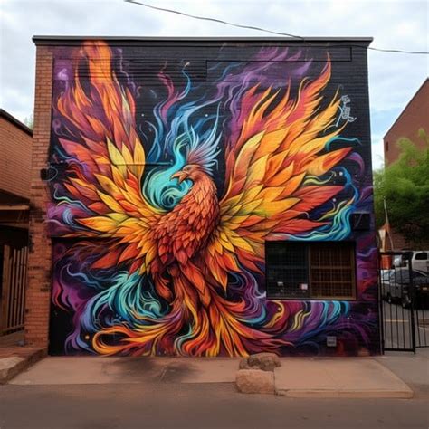 Free Vibrant Phoenix Mural Image Download At Stockcake