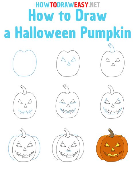 How To Draw Cute Halloween Pumpkin