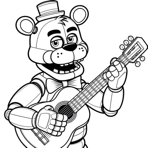 Freddy Fazbear Coloring Pages Free Cutting File Svg