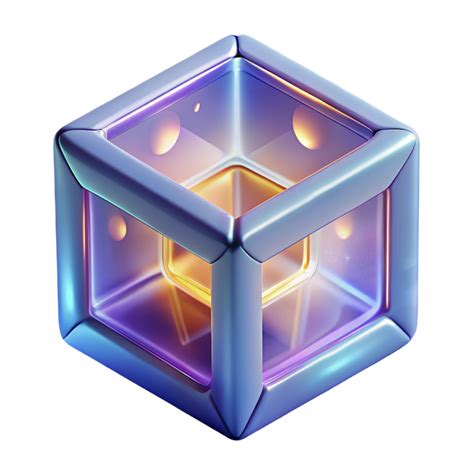 Glowing Cube In An Abstract Three Dimensional Render Of Radiant Beauty