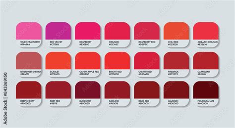 Cherry Color Palette Cherry Color Guide Palette With Color Names Catalog Samples Of Cherry