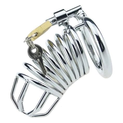 375 Inch Metal Male Chastity Cage Lock Device Cock Bondage Sex Toy Ebay