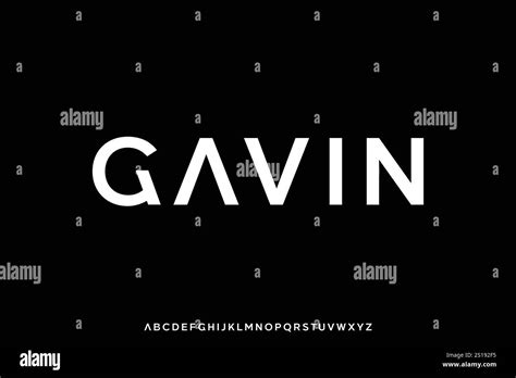 Modern Minimalist Sans Serif Alphabet Display Font Vector For Branding