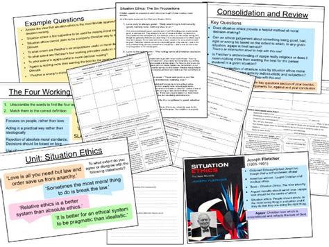 Situation Ethics Whole Unit A Level Rs Ocr Teaching Resources