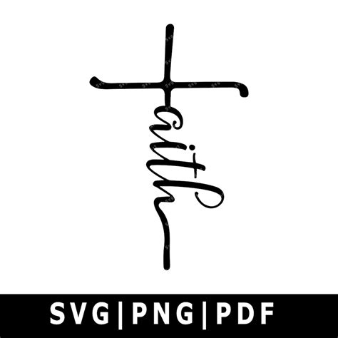 Faith Cross In Cursive Svg Png Pdf Cricut Cricut Svg Silhouette Hot