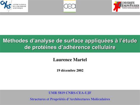 Ppt Méthodes Danalyse De Surface Appliquées à Létude De Protéines D