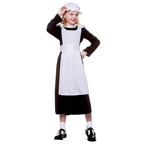 Buy Girls Victorian Maid Costume Dress Apron Mop Hat Xs Stock Xs