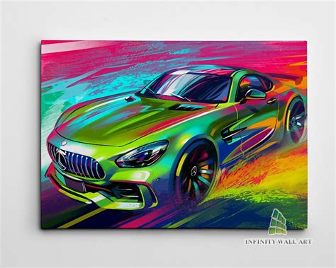 Colourful Sports Race Super Car Canvas Art Wall Art Print Picture