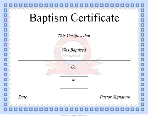 Printable Baptism Certificate Template Printable Free Templates