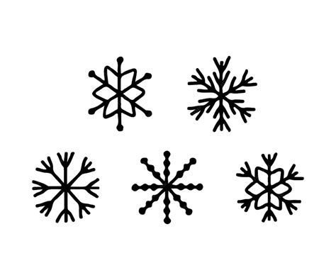 Croquis De Dessin à La Main De Neige En Forme De Doodle De Flocon De