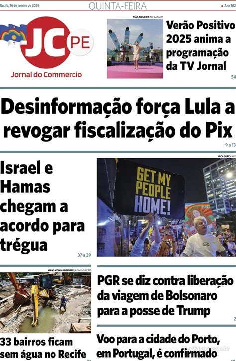 As Manchetes Dos Jornais Pelo Brasil Nesta Quinta Feira 16 De Janeiro 2025