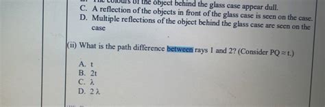 What Is The Path Difference Between Rays 1 And 2 Consider Pq≈t