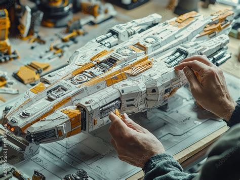 Model Ship Assembly Hands Working On Models In A Creative Workspace