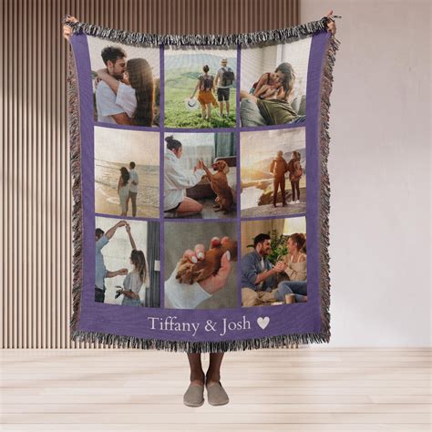 Custom Photo Blanket Personalized Photo Woven Cotton Throw Custom
