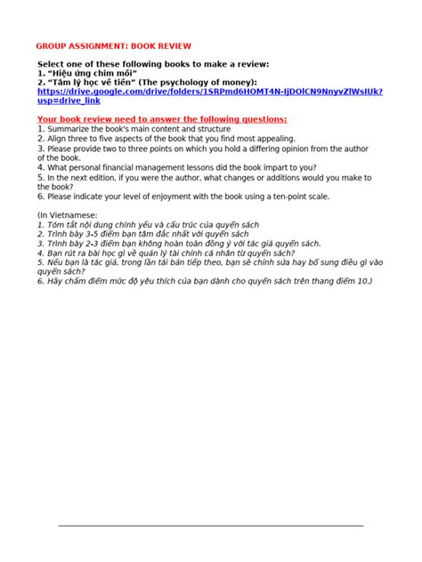 Pf Group Assignment Book Review Pdf