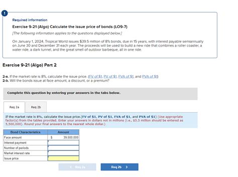Solved Required Information Exercise 9 21 Algo Calculate