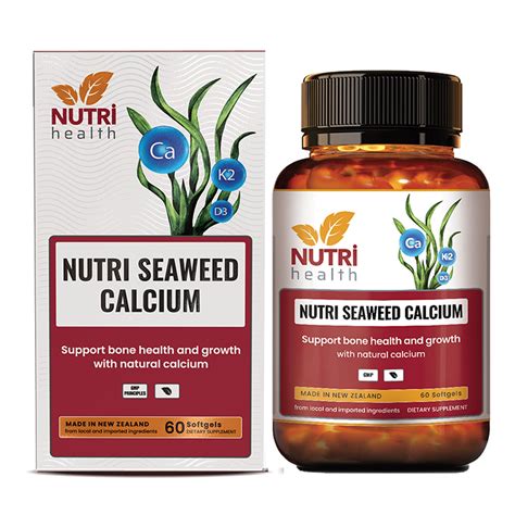Canxi Hữu Cơ Từ Tảo Biển Nutri Seaweed Calcium 60 Viên Hỗ Trợ Xương