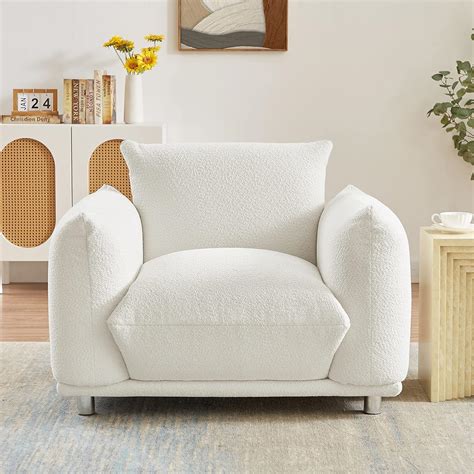 Modern Single Sofa Chair 42 Lambswool Upholstered