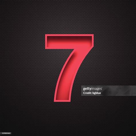 Number 7 Design Red Number On Carbon Fiber Background High Res Vector