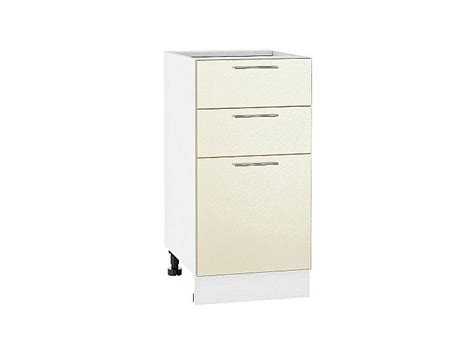 Шкаф нижний с 3 мя ящиками Валерия М Н 400 Бежевый металлик Белый купить недорого по цене от 6