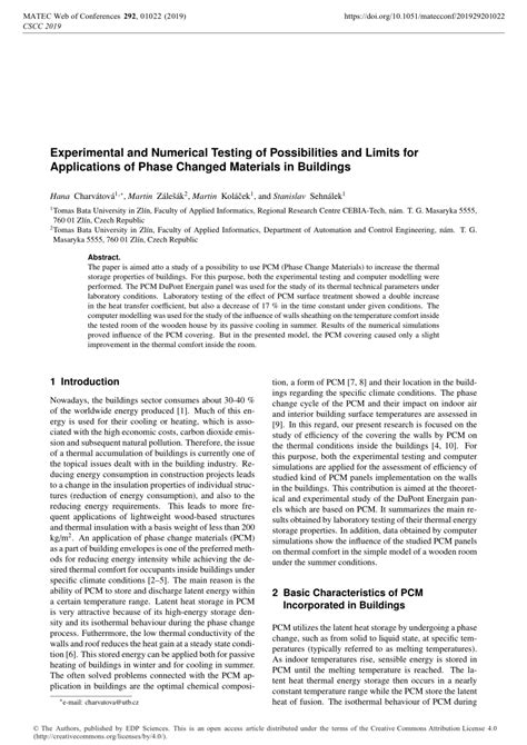 Pdf Experimental And Numerical Testing Of Possibilities And Limits