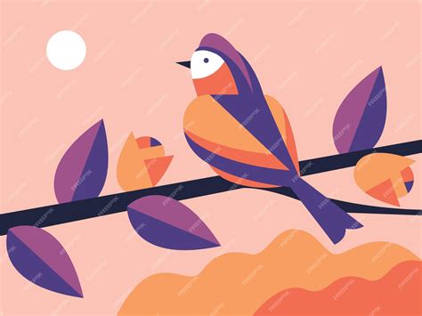 Premium Vector Bird On Branch Vector Illustration Artwork