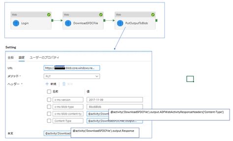how to save adf web activirity rest api pdf file response to azure