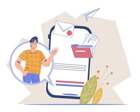 Homem Enviando E Mail Via Smartphone Serviços Móveis On Line Processo De Trabalho De Negócios E