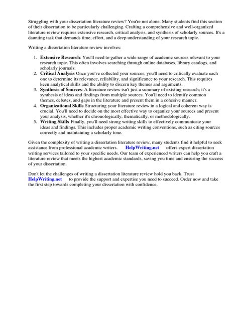 How To Write Dissertation Literature Review Pdf Literature Review