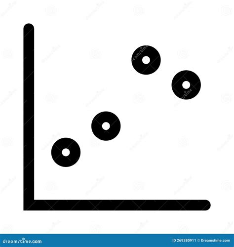 dot chart icon for visualizing data in graphical form stock vector